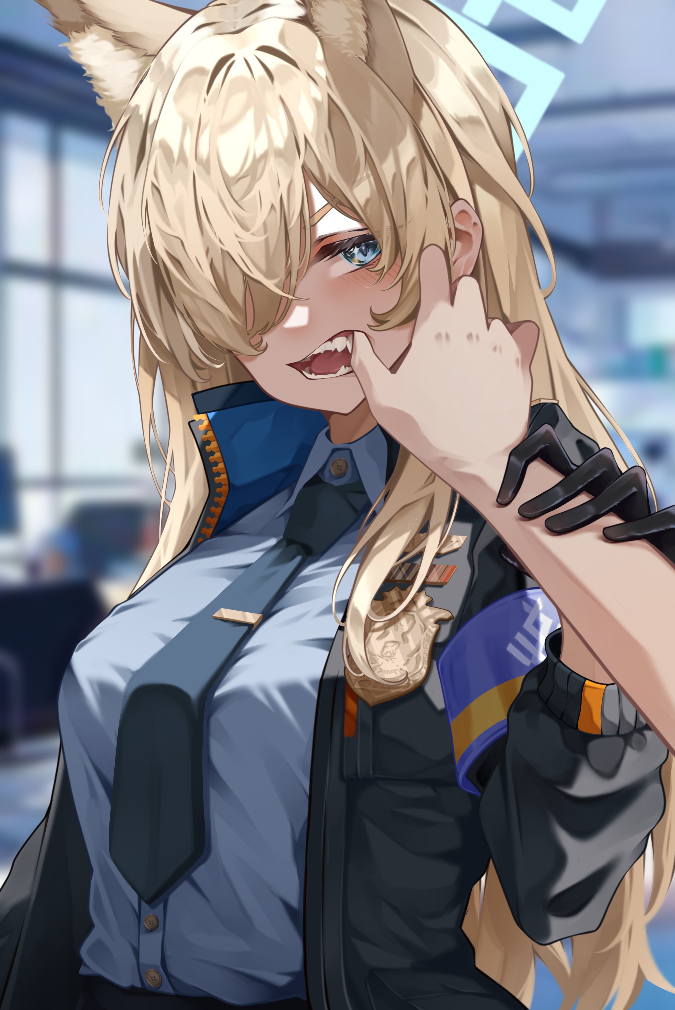 hanahashi bagara blue archive ogata kanna (blue archive) halo kitsune police uniform | #1122861 ...